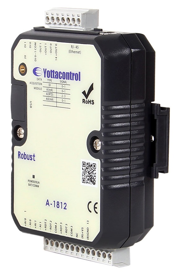 A-1819 Ethernet Modbus TCP - 8-Ch Analogue Input Unit, Volts, mA, Thermocouples - www.audon.co.uk