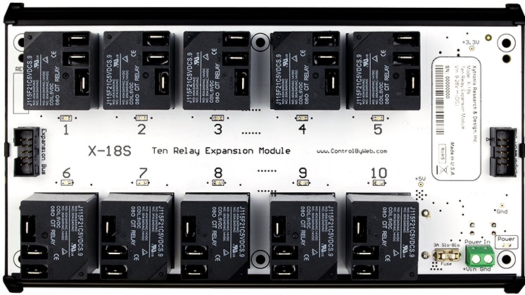 X-18S - 10-Channel High Power Relay Expansion Module - www.audon.co.uk